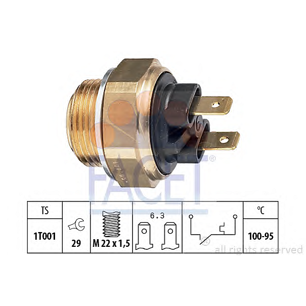 FACET 7.5019 (1341002 / 210838280100 / 6104435) датчик включения вентилятора\ Opel (Опель) Omega (Омега) / kadett
