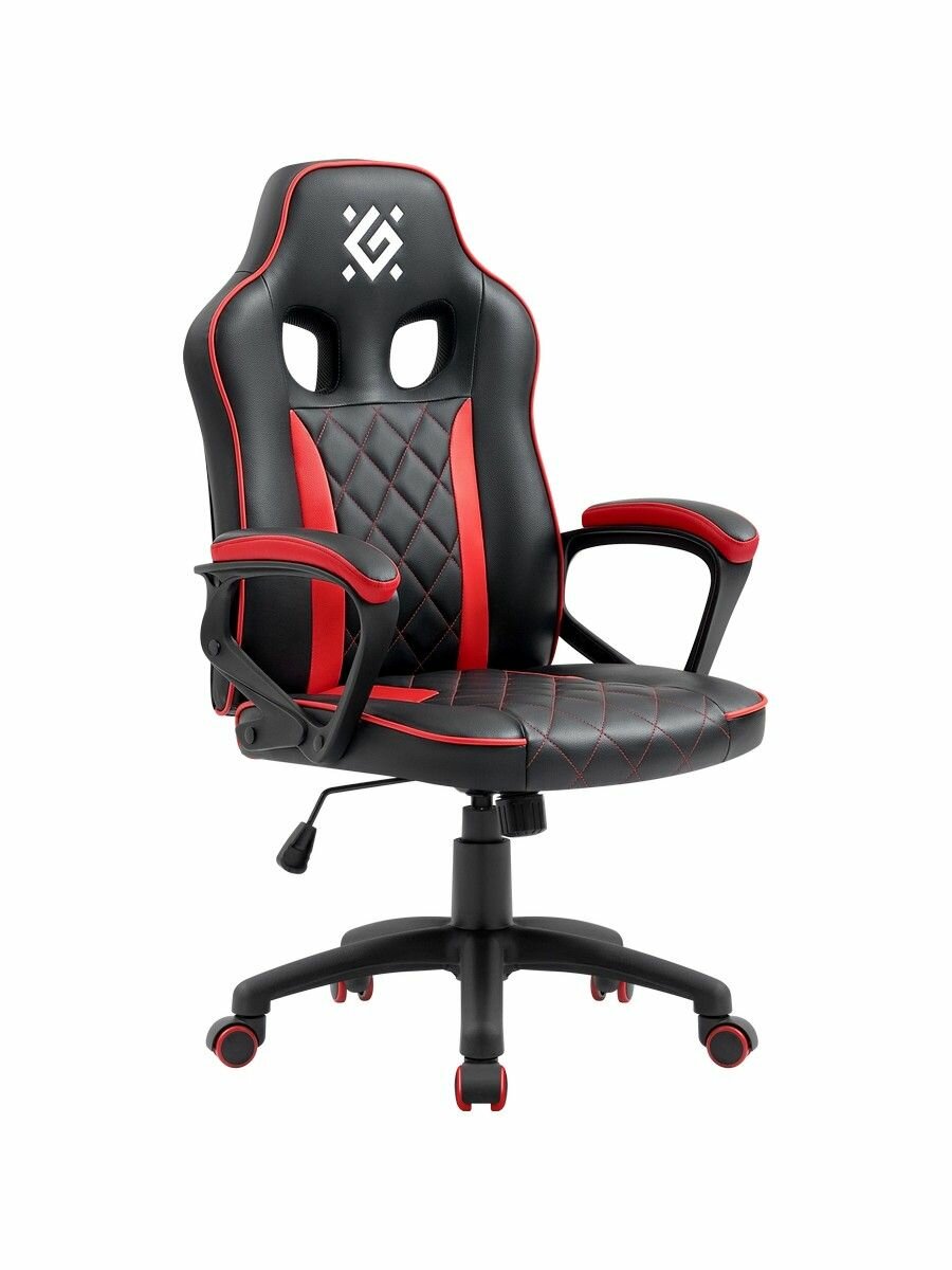 Игровое кресло Defender 64408 Saga Black/Red, экокожа, высота до 125 см, до 140кг