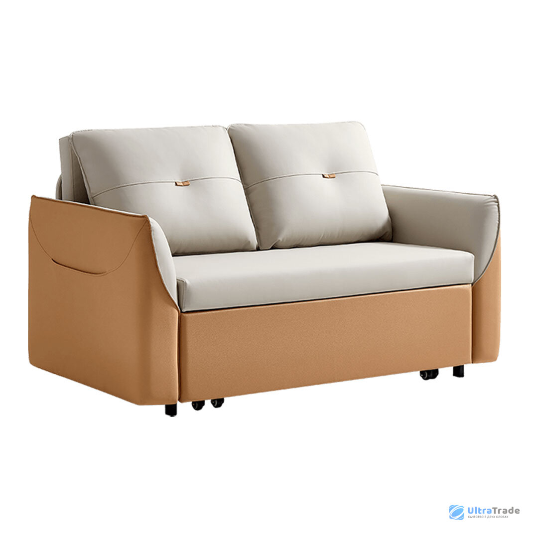 Диван-кровать Xiaomi Linsy Multifunctional Sofa Bed Warm Wood Orange-Ecological Leather 1500 mm (G021)