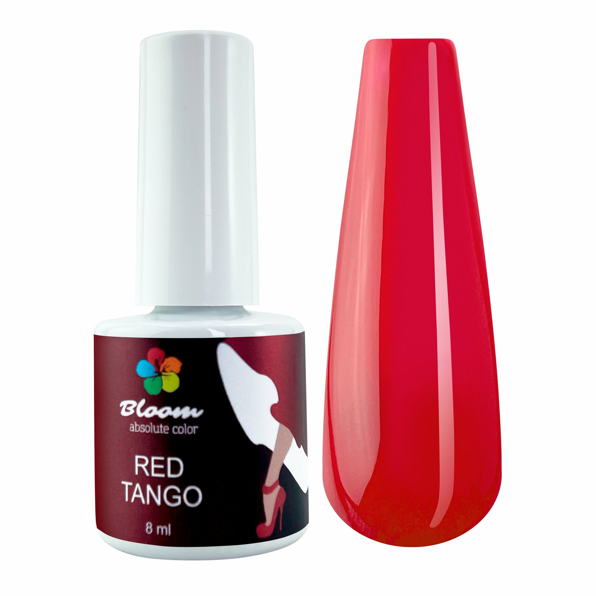 Гель-лак Bloom Red tango 05, 8 мл плотный самовыравнивающийся