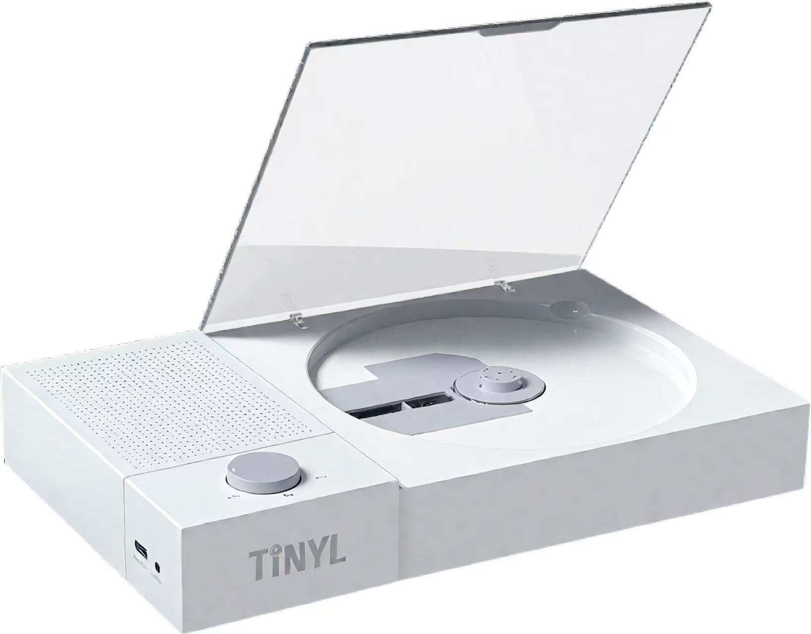 Портативный CD-плеер TINYL split, мягкий белый, Bluetooth-плеер, прозрачный дисковый проигрыватель, подарок