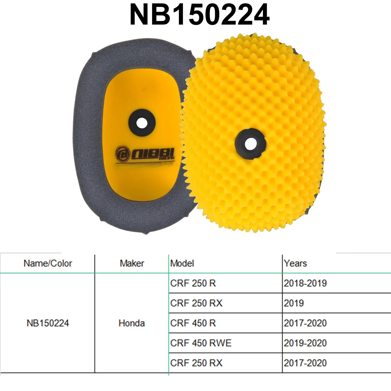 Воздушный фильтр NIBBI NB150224 для Honda CRF 250 R/RX/450 R/RWE