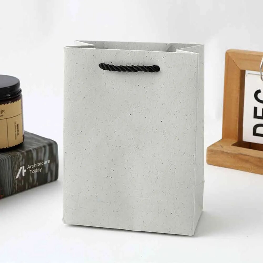 Персонализированная бумажная сумка для ювелирных изделий Light Grey No Logo, 24Pcs