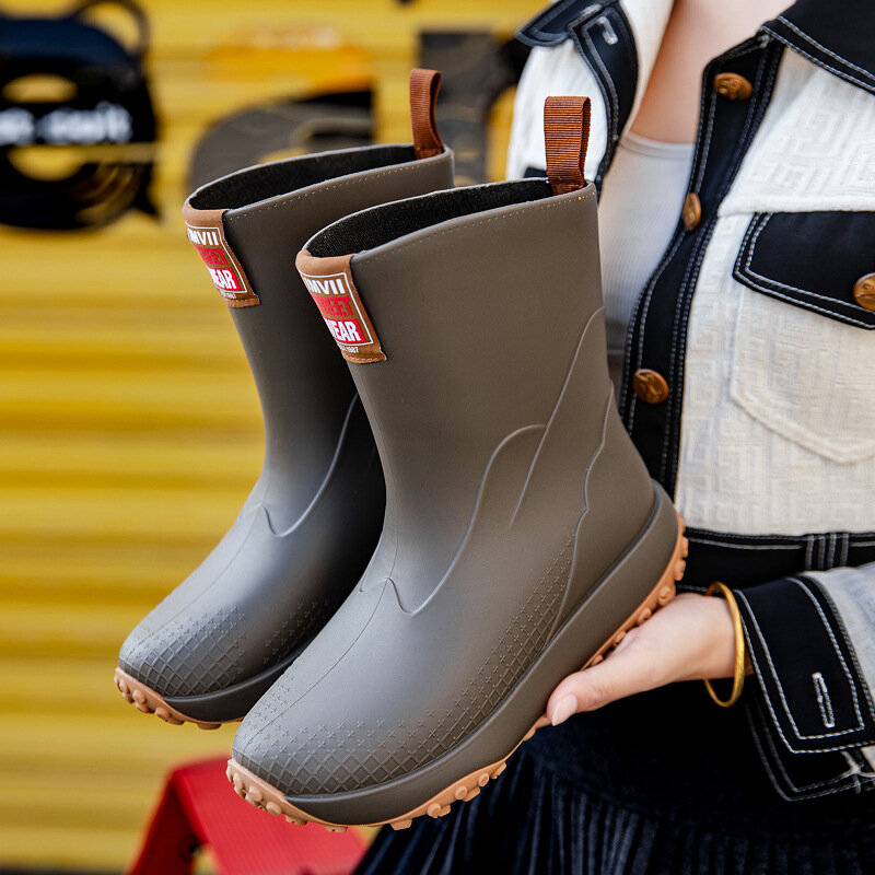 Резиновые сапоги средней или низкой высоты для активного отдыха, зимние мужские, взрослые, для родителей и детей, парные рабочие водонепроницаемые сапоги, женские и детские теплые резиновые сапоги. Размер обуви. EU:38