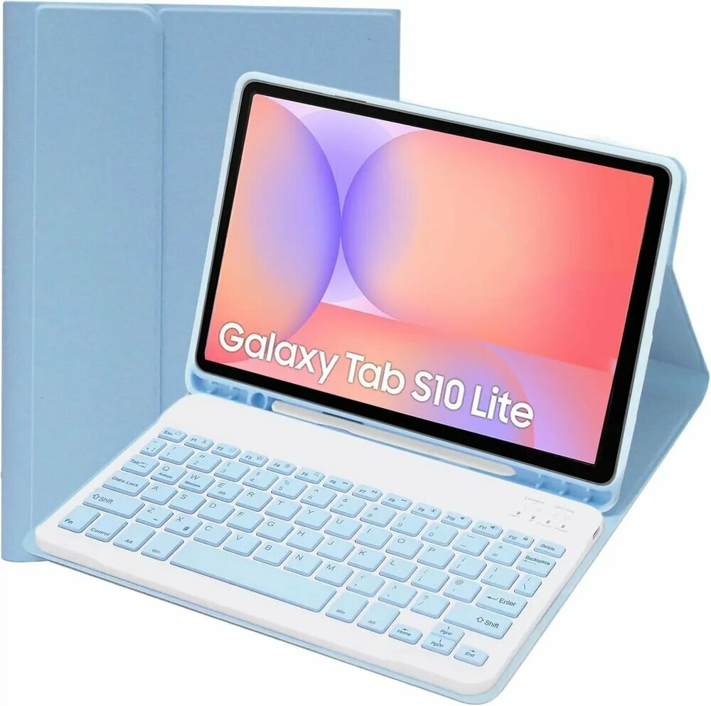 Съемный Bluetooth Беспроводная клавиатура чехол для Samsung Galaxy Tab S10 Lite / S10 FE S9 FE 10,9 Защитная пленка с держателем S Pen