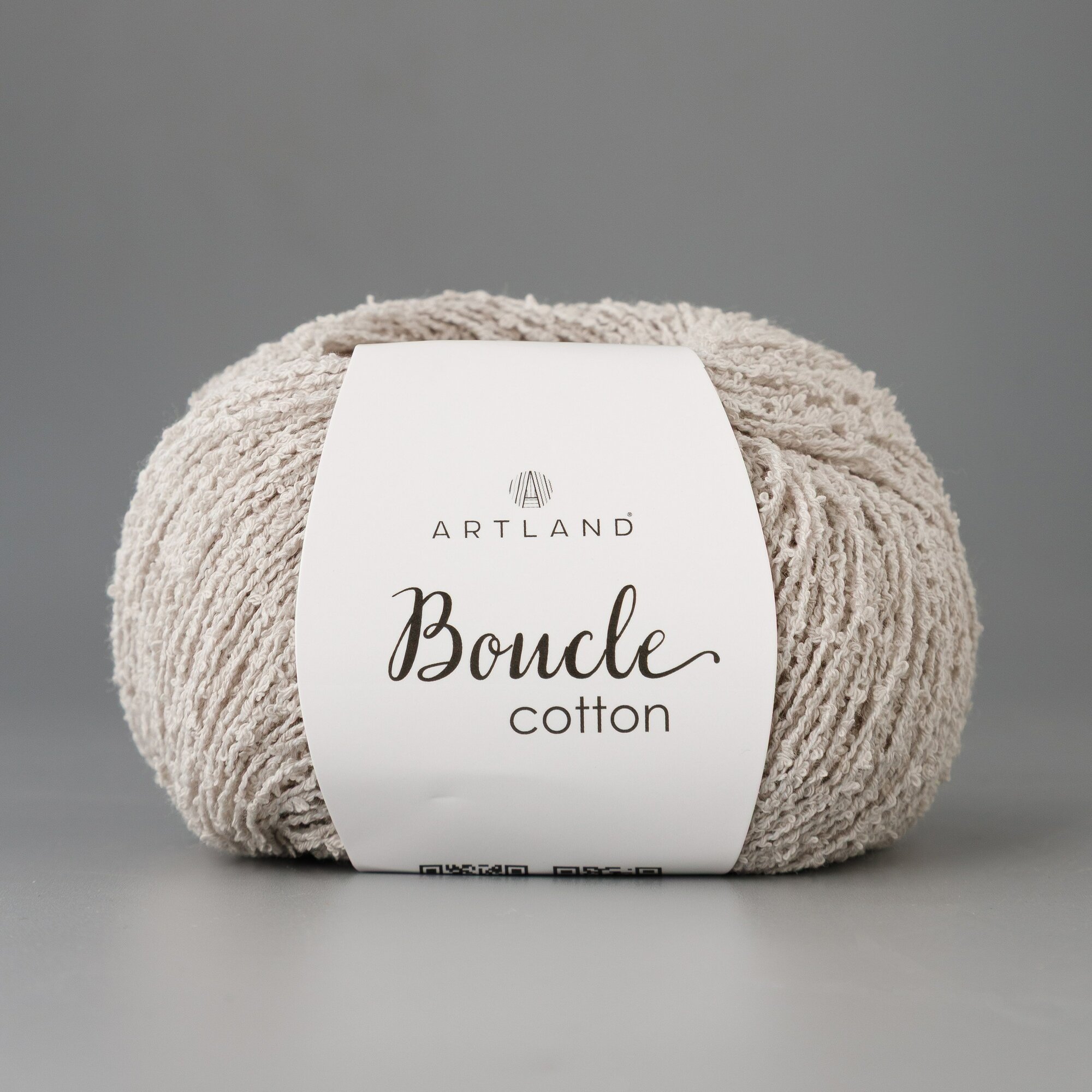 Пряжа для вязания Artland Boucle Cotton 5 мотков (325 м, 50 гр), цвет 19 серый