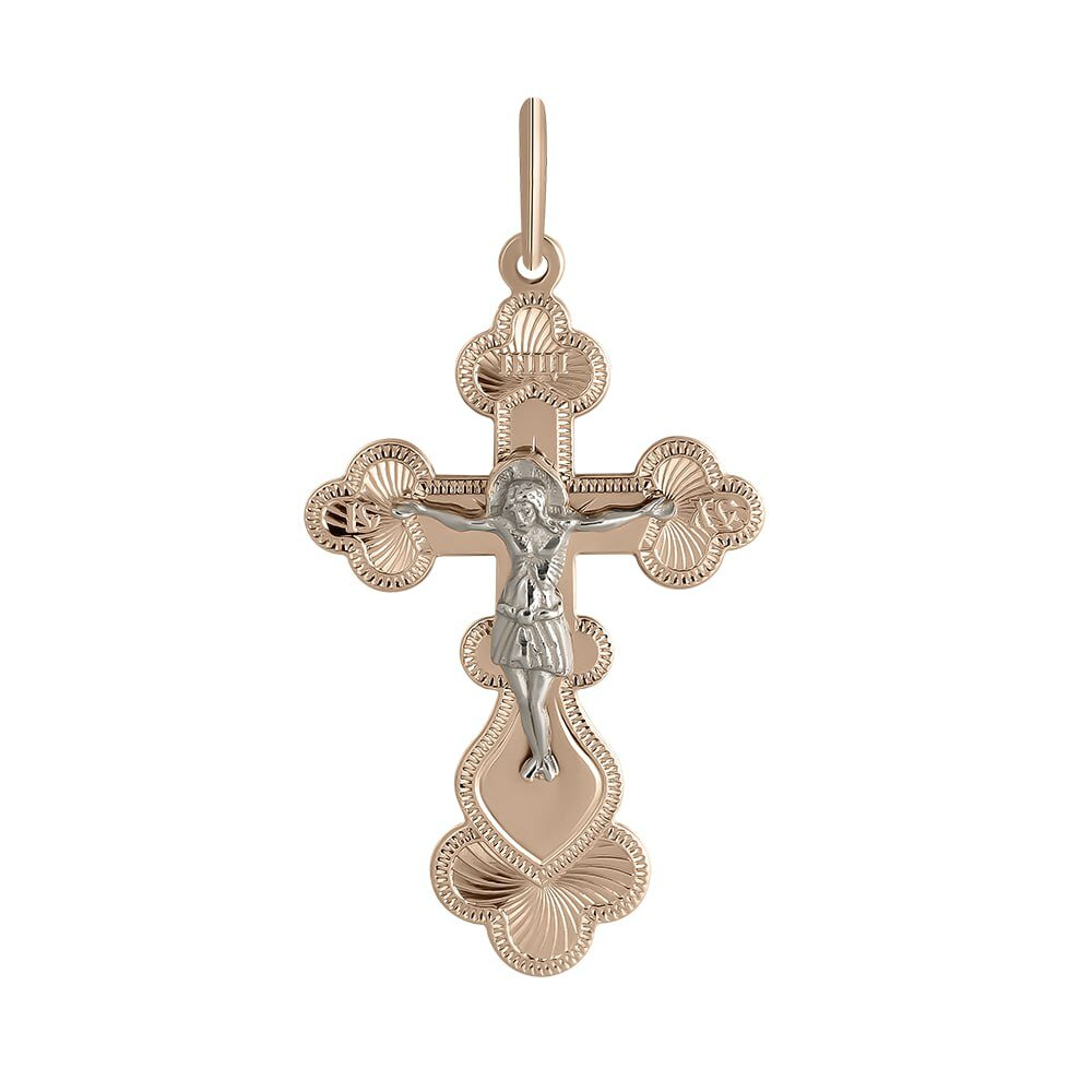 Подвеска, красное золото, 585 проба, гравировка, родирование