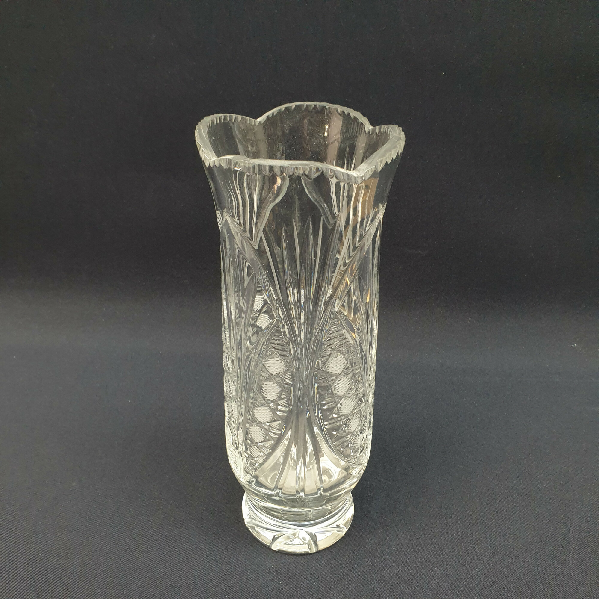 Винтажная ваза , хрусталь, высота 27 см, винтаж СССР