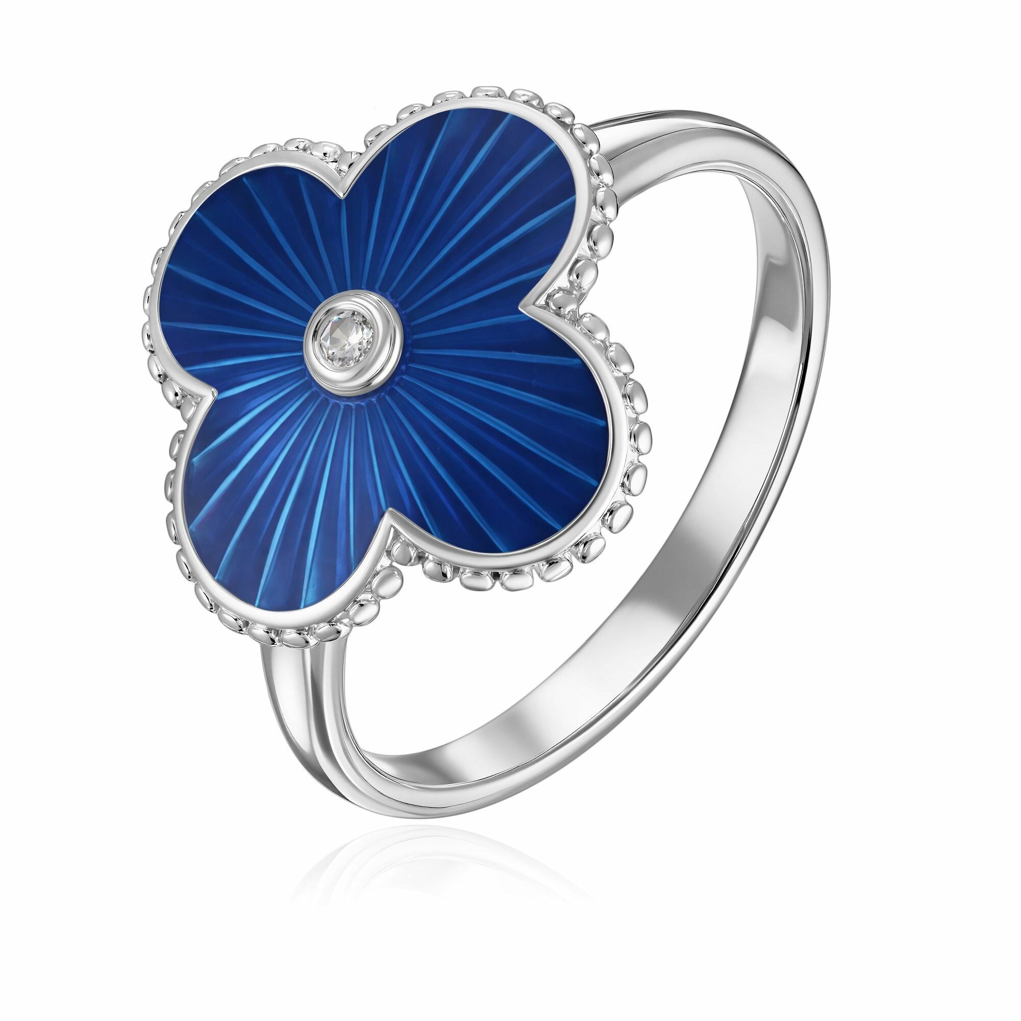 Кольцо, серебро, 925 проба, бриллиант