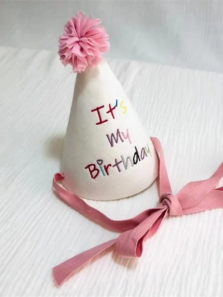 Колпак из фетра праздничный на день рождения для фотосессии розовый