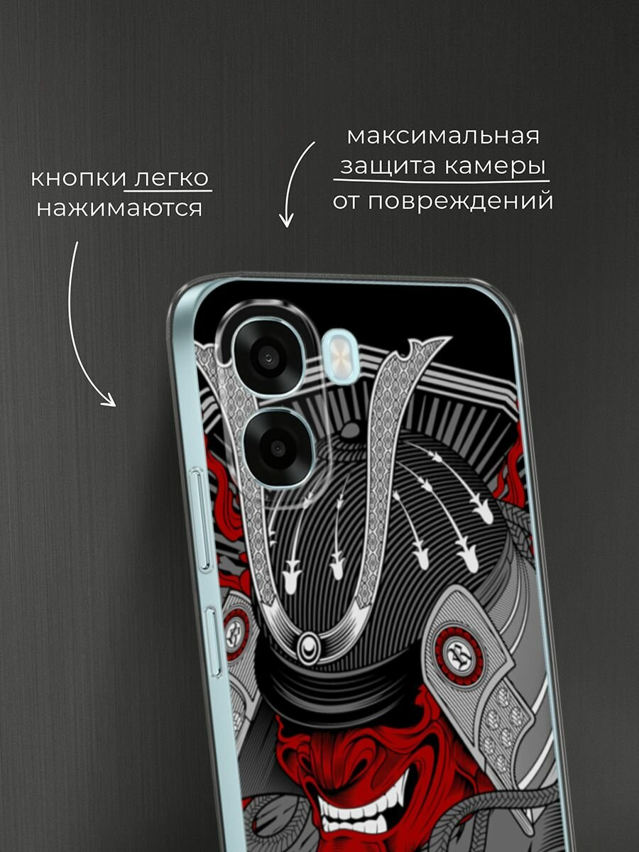 Чехол на Oppo A6x / Оппо A6x с принтом Красная маска самурая — фото 1