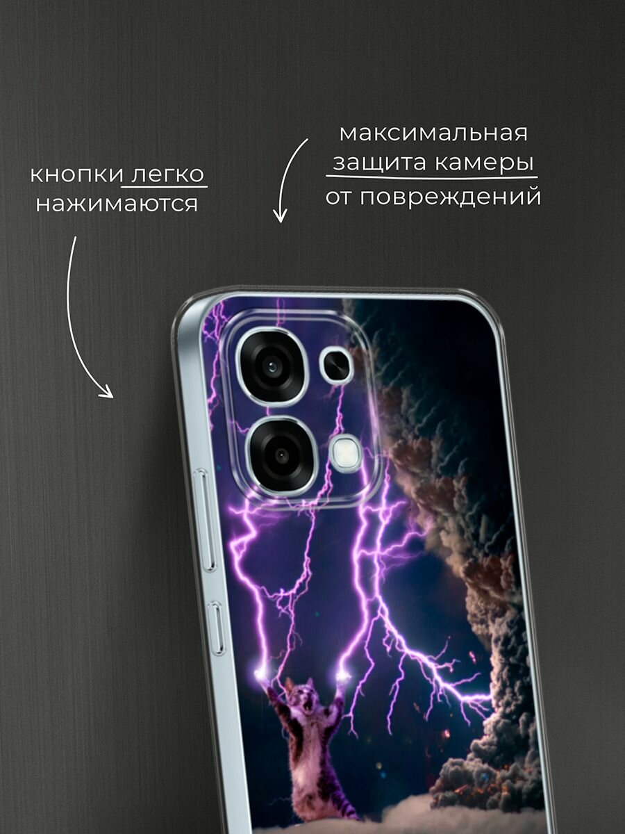 Чехол на Oppo A6 Pro / Оппо A6 Про с принтом Кот призыватель погоды — фото 1