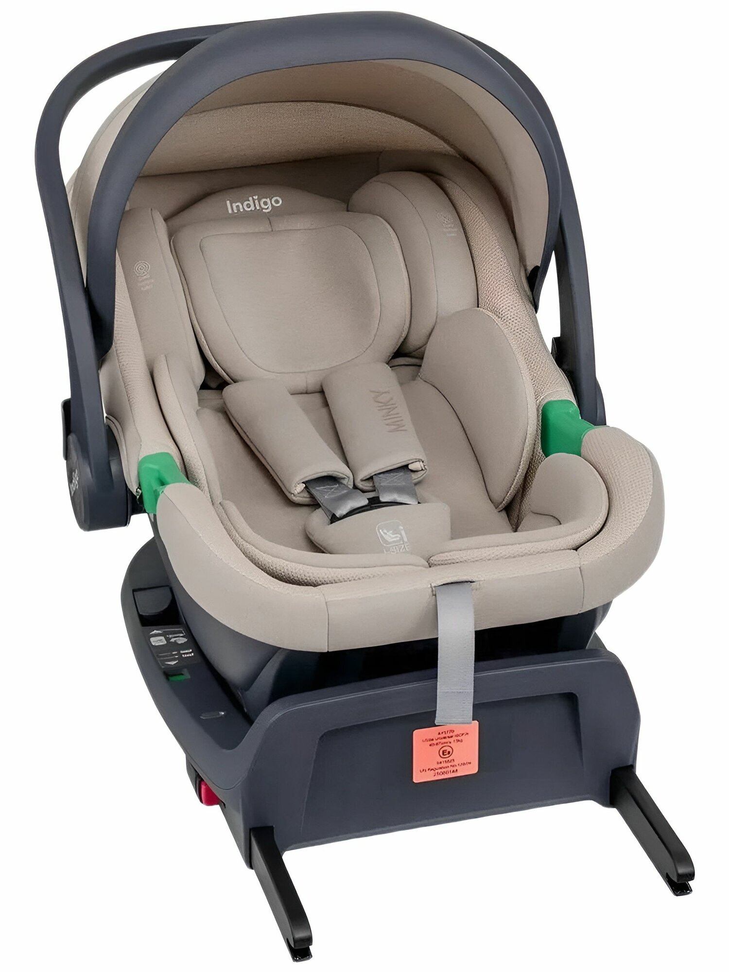 Автокресло Indigo MINKY I-SIZE c базой isofix 0+ (40-87см) бежевый