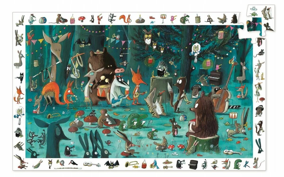 Пазл для детей Djeco - "Оркестр", поиск предметов на картинке, 35 эл. - DJ07588