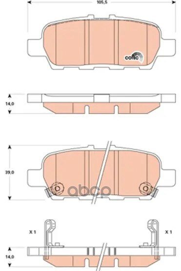 Колодки тормозные дисковые задн NISSAN: CUBE (Z12) 10 - , JUKE 10 - , TEANA II (J32) 08 - TRW арт. GDB3508