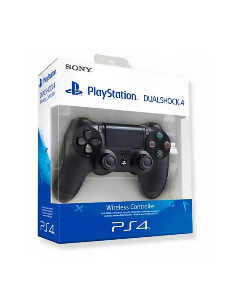 Геймпад "Dualshock 4" для PS4, беспроводной, акселерометр, виброотдача, черный