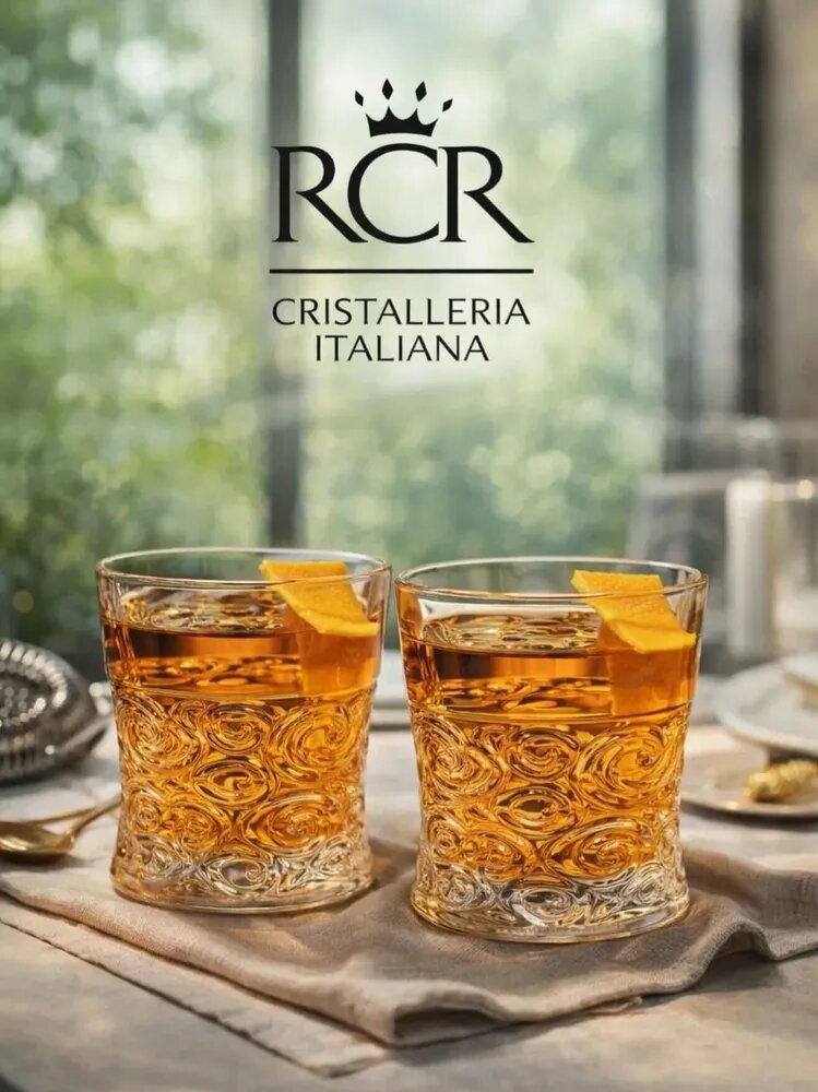 Стаканы низкие, подарочный набор RCR "Sound Soul" 2 шт, 320 мл. Хрустальное стекло. Италия
