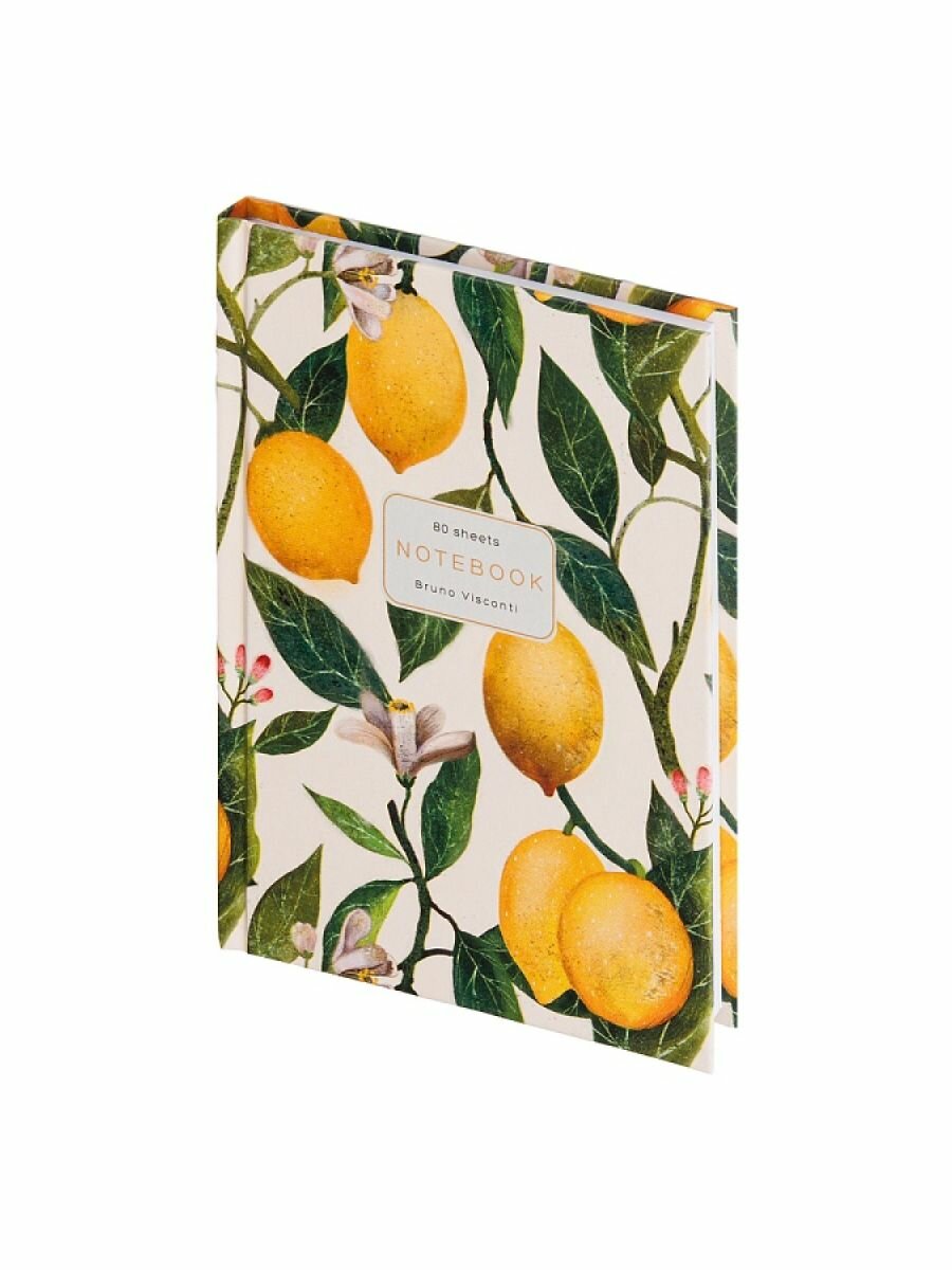 Блокнот А6 Альт FLORA.PARADISE.LEMONS, 80 листов, в клетку, матовая ламинация
