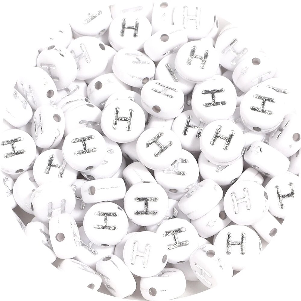 7x4 мм белые, серебряные цветные акриловые бусины с буквами, круглые плоские бусины с алфавитом, свободные бусины для изготовления ювелирных изделий, браслет ручной работы, ожерелье