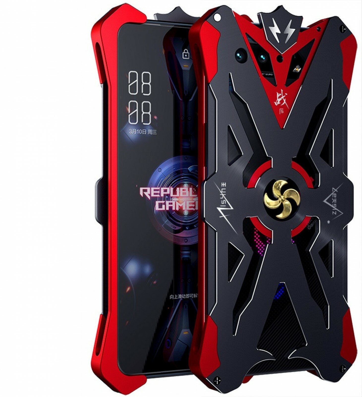Противоударный металлический чехол-бампер MyPads Metallo rinforzato для Asus ROG Phone 5 и 5s с усиленной защитой углов