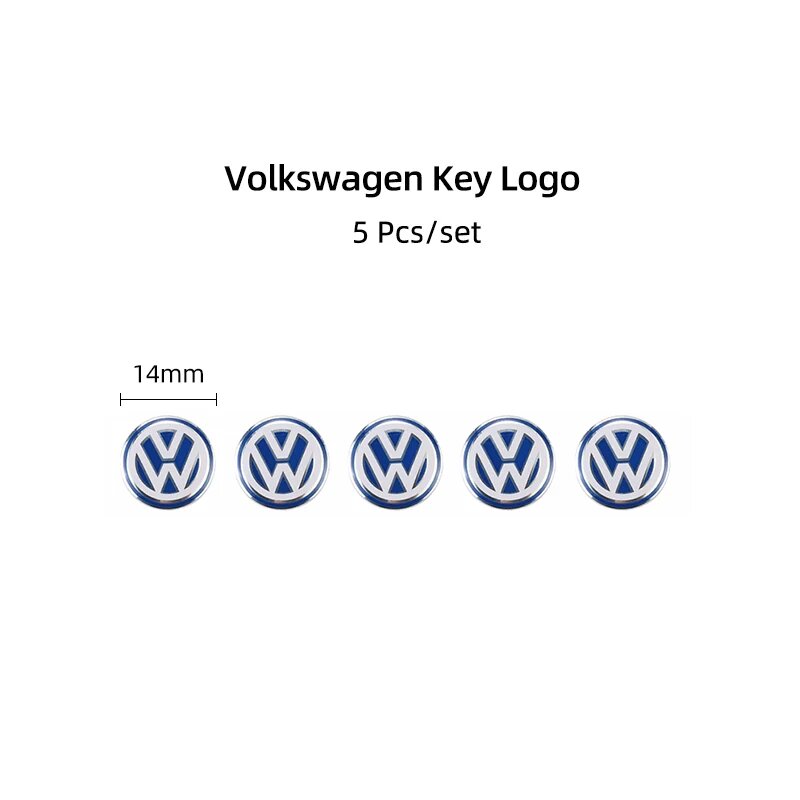 Логотип Volkswagen для ключей, 14 мм, синий, 5 шт.