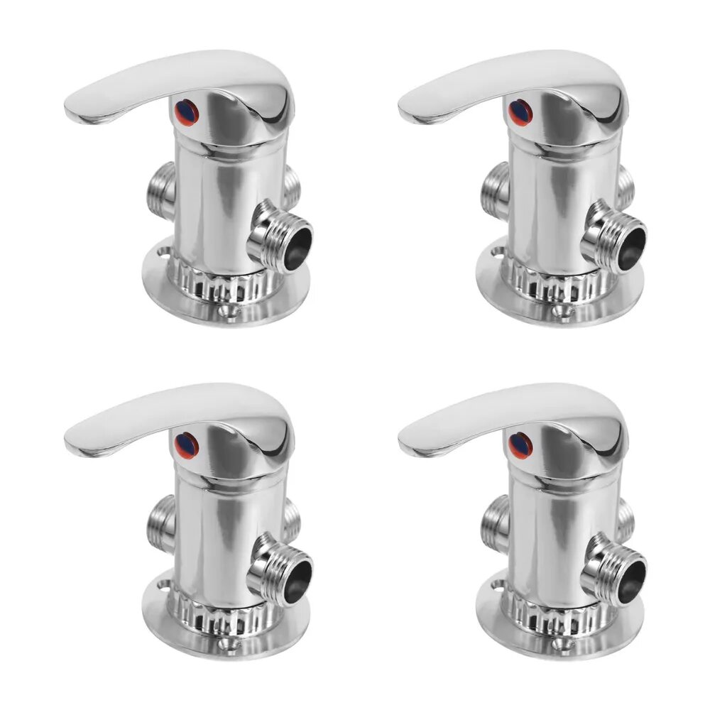 Смесительный клапан из цинкового сплава с трёхпозиционным вентилем, серебристый, для ванной комнаты, набор из 4 шт