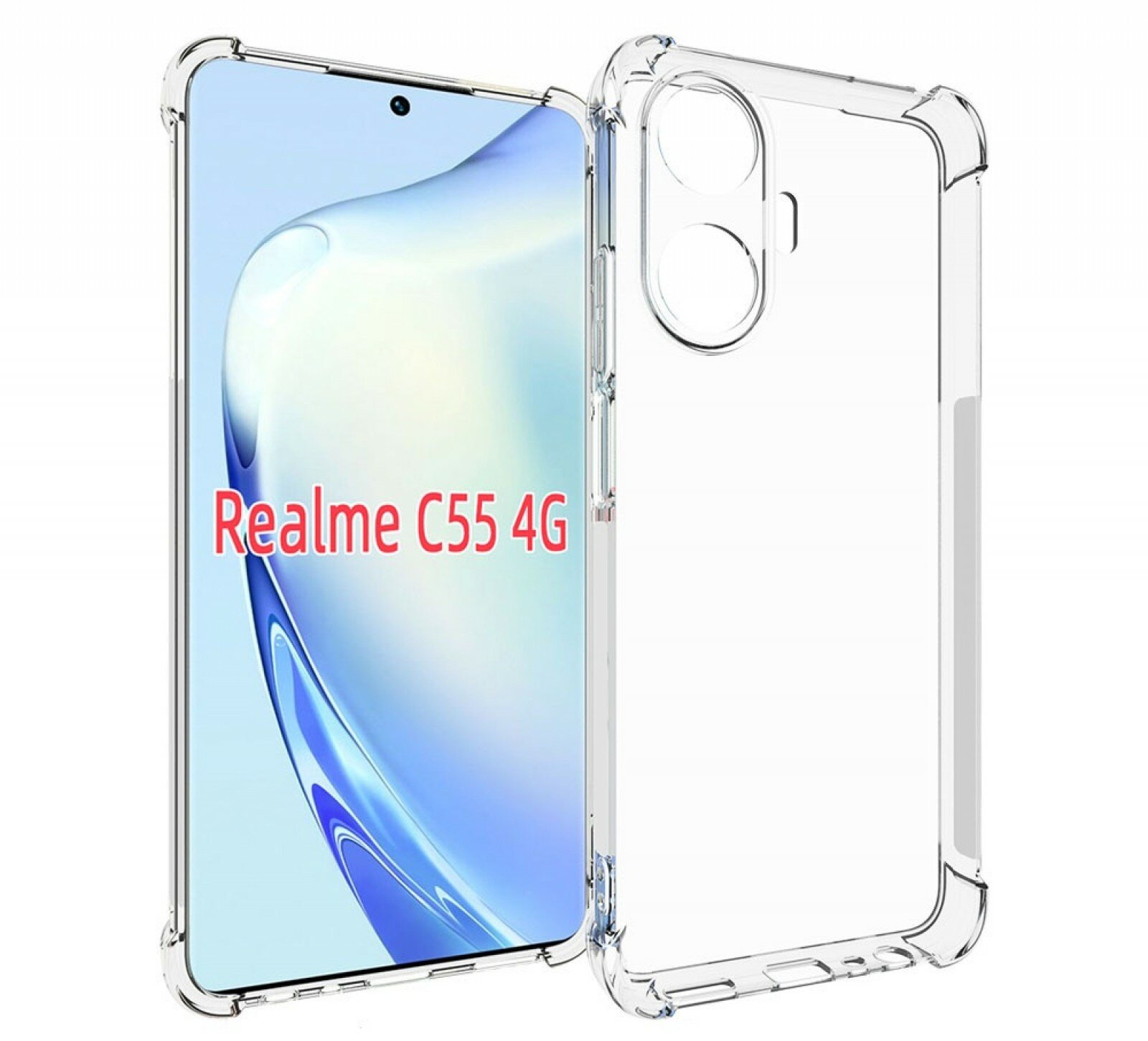 Чехол-накладка MyPads Tocco для Realme C55 и Realme Narzo 55 прозрачный силиконовый