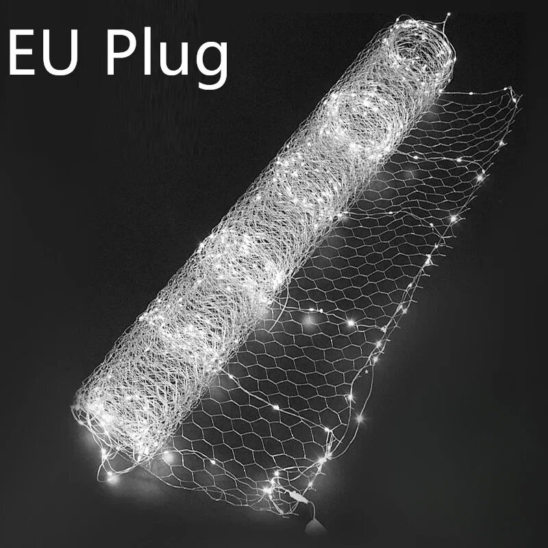 LED сетка декоративная 5x1M, белый свет, EU plug