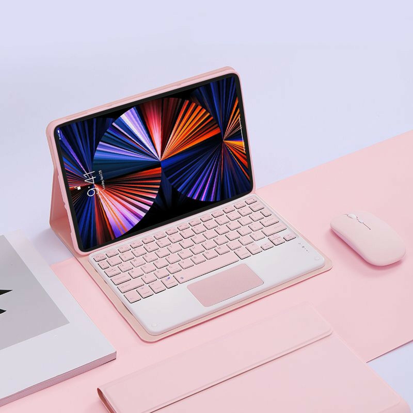 Чехол с клавиатурой MyPads для Xiaomi Mi Pad 6 и Mi Pad 6 Pro, светло-розовый, Bluetooth