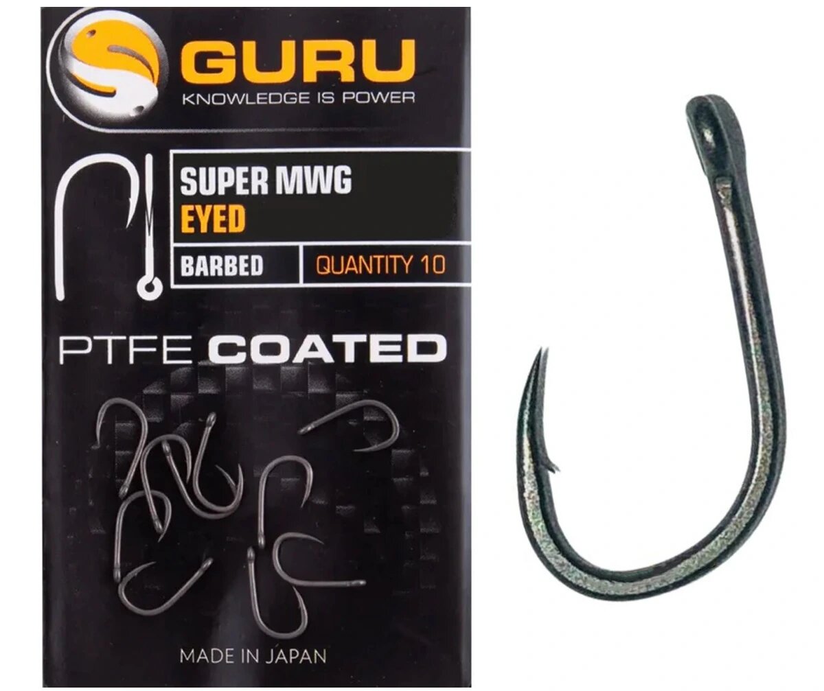 GURU Крючок Super MWG Eyed N14 с бородкой