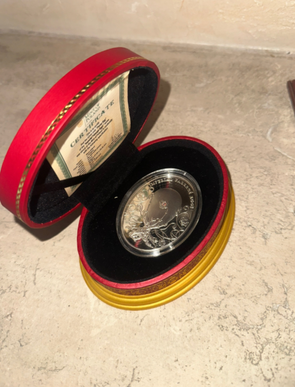 Монета Ниуэ 2 доллара из серии Императорские яйца Фаберже Серебро 2010 Proof