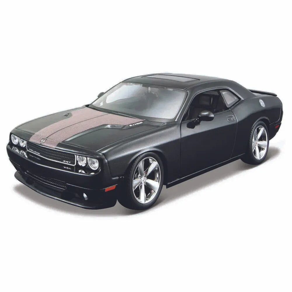Maisto Dodge Challenger SRT8 1/24 Игрушечная машинка металлическая модель черного цвета с открывающимися дверями