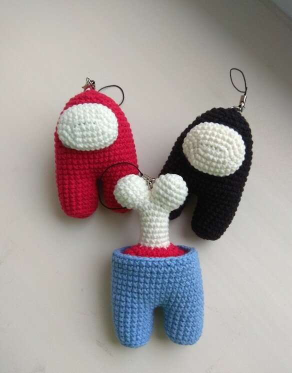 Мягкая игрушка брелок "Амонгас", вязанная, ручная работа, плюш