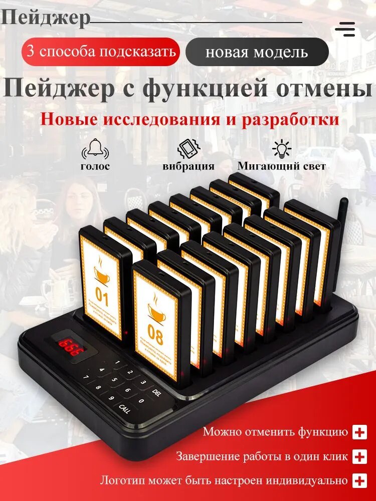 Пейджер с функцией отмены для ресторанов, кафе и баров: новые исследования и разработки