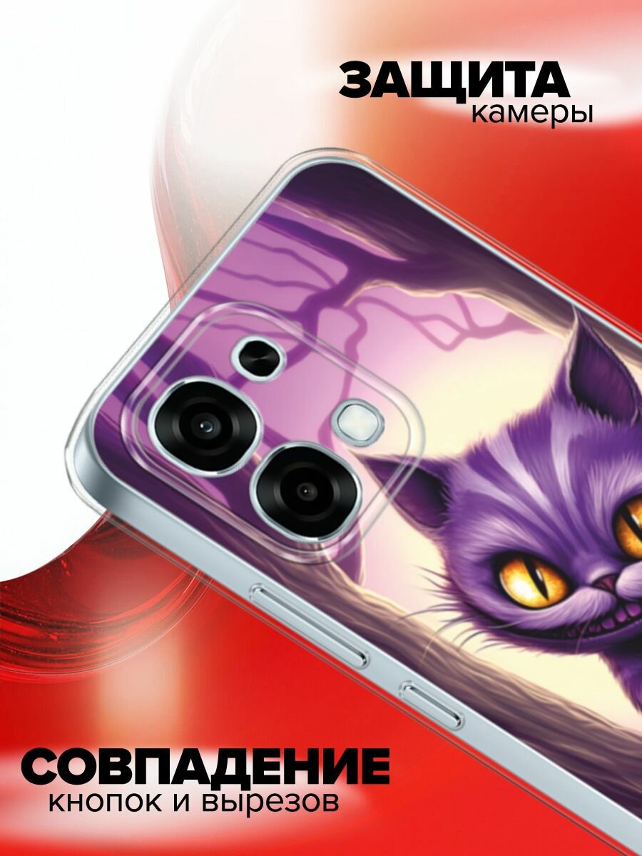 Силиконовый чехол на Oppo A6 Pro / Оппо A6 Про с принтом Кот на дереве — фото 1