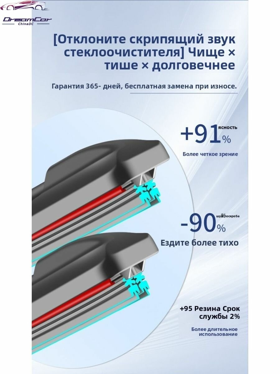 Щетка стеклоочистителя задняя, арт. Щетка стеклоочистителя, подходит для JAC J7/JS6, 11.19-08.22 600 400 мм, двойная резиновая полоса, ЯК ДЖ7/ДЖС6, бескаркасная щетка стеклоочистителя Интерфейс B5, 60 см + 40 см