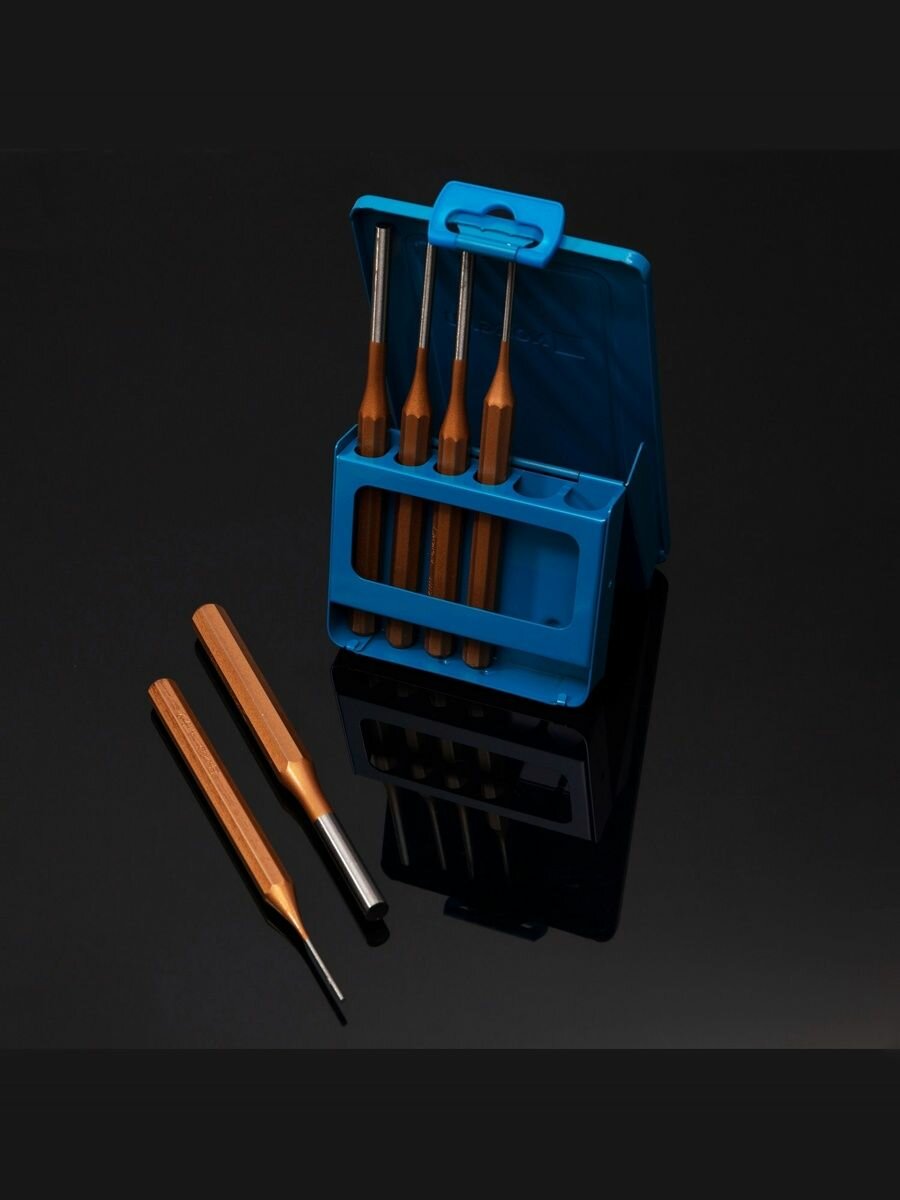 Набор выколоток NORGAU Industrial из Cr-Mo стали с индуктивной закалкой в футляре, 6 штук