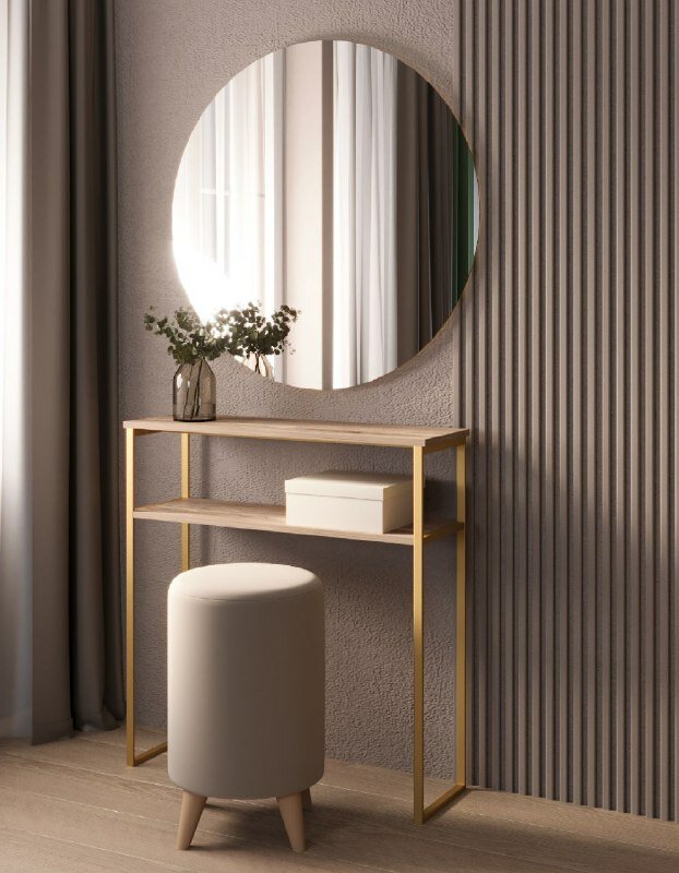 Столик консольный MebelLoft18, золотой , ЛДСП, металл, 80 x 25 см — фото 1