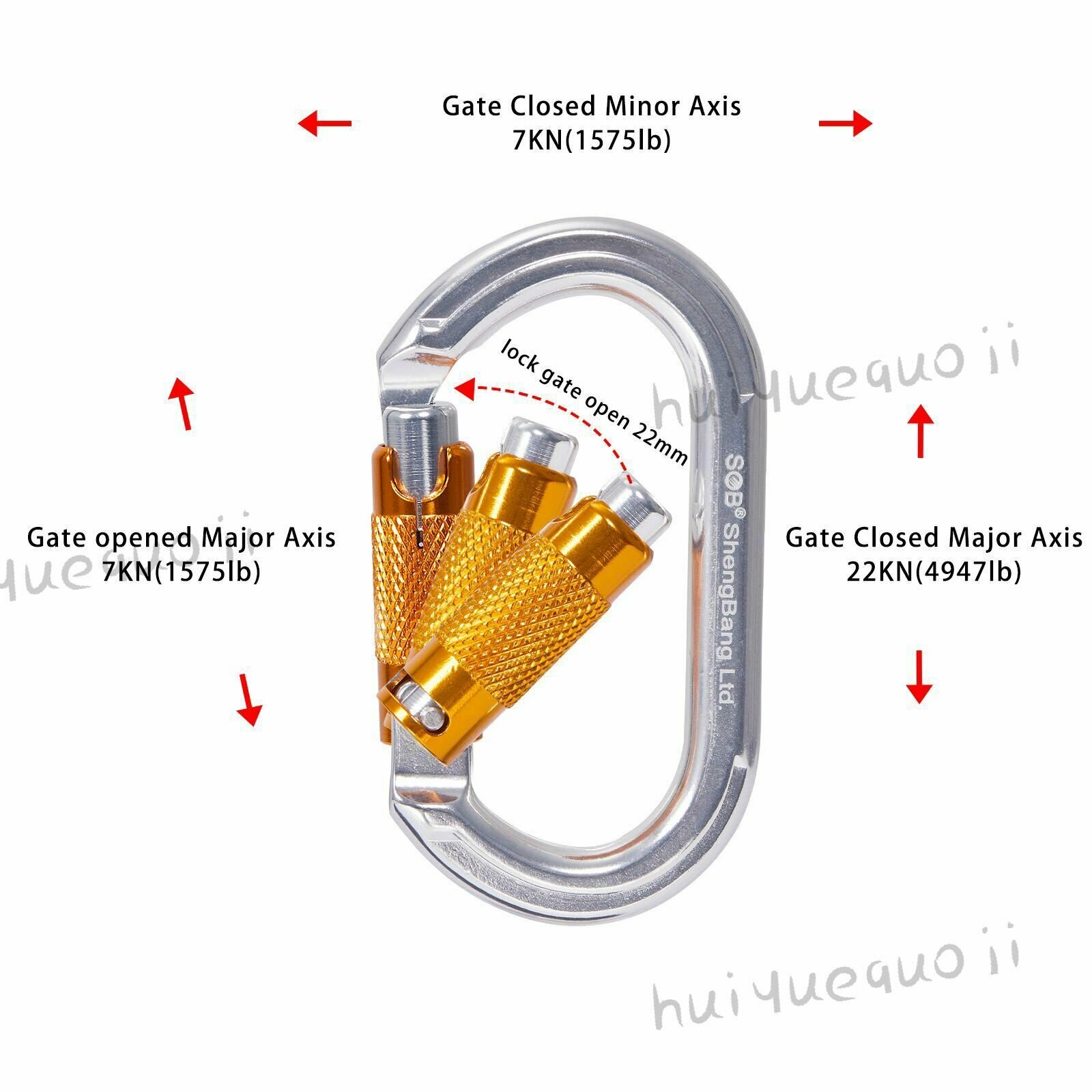 Карабин защелкой на пружине , 22KN - 2 шт