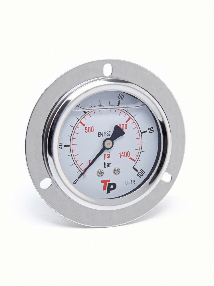 Манометр гидравлический виброустойчивый фланцевый D63 мм 0-100 bar 1/4BSP TP