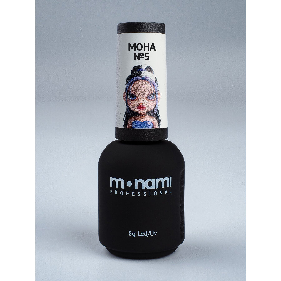 Гель-лак Monami Мона №5, синий, полимеризация в UV/LED-лампе, 8 мл