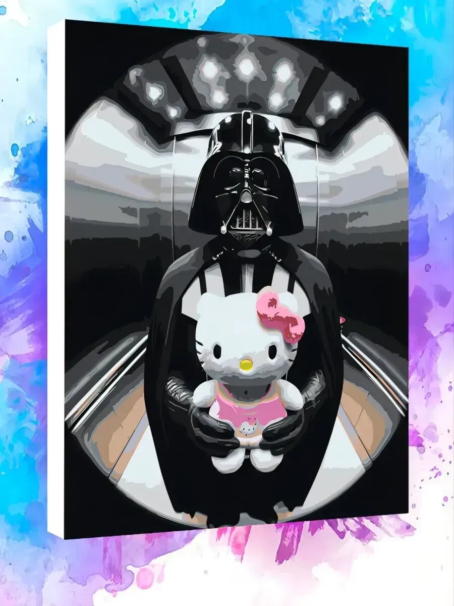 Картина по номерам Дарт Вейдер Hello Kitty Хелло Китти