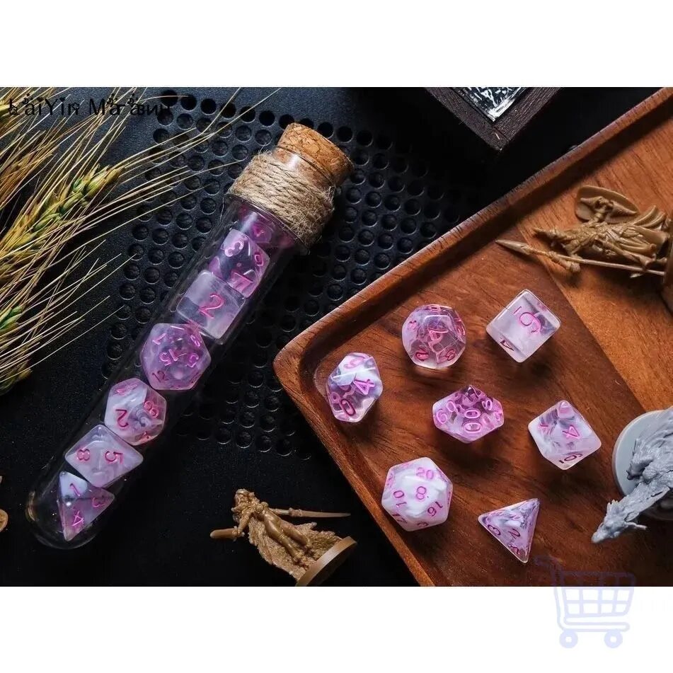 Laiying Кости игральные дайсы кубики для DnD (ДнД) 7 шт для настольных игр