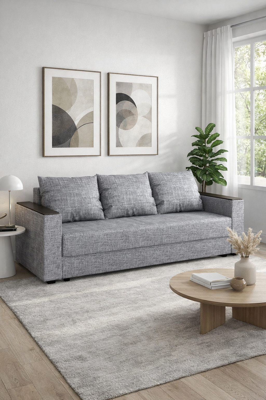 Диван раскладной Атланта Лайт Евро DIVANO, еврокнижка, спальное место 140×185, рогожка, серый дизайн 9