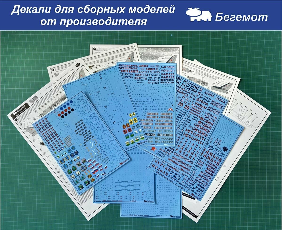 72-088 Деколь (Декаль) для сборной модели "Туполев Ту-95МС" 1/72 (BEGEMOT)
