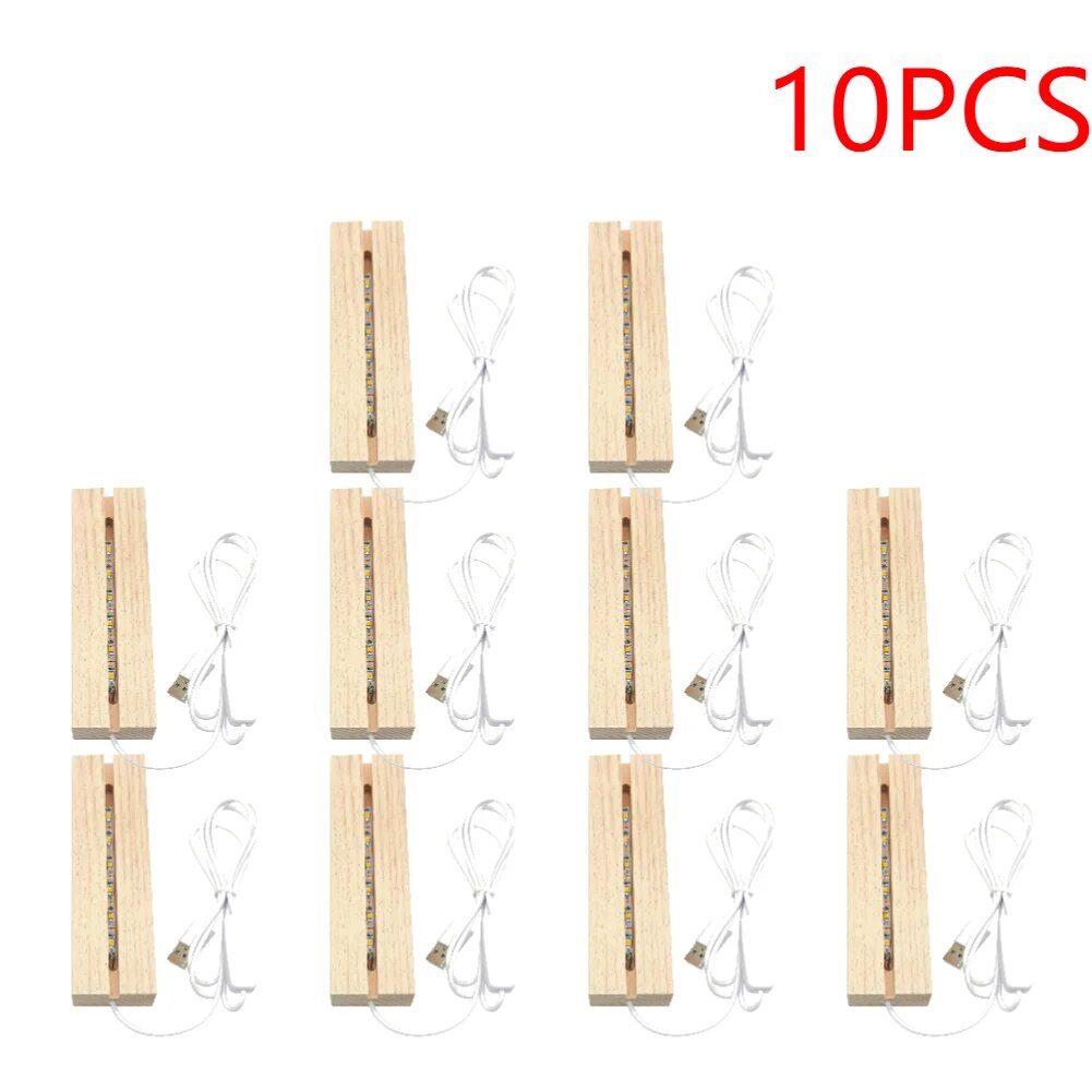 Деревянная подставка с подсветкой 10pcs