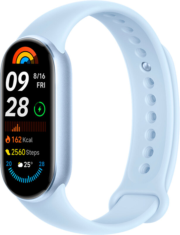 Фитнес-трекер Xiaomi Smart Band 9 голубой, 1.62" AMOLED, 490x192, IP68, Bluetooth, 504ч в ожидании (BHR8346GL)