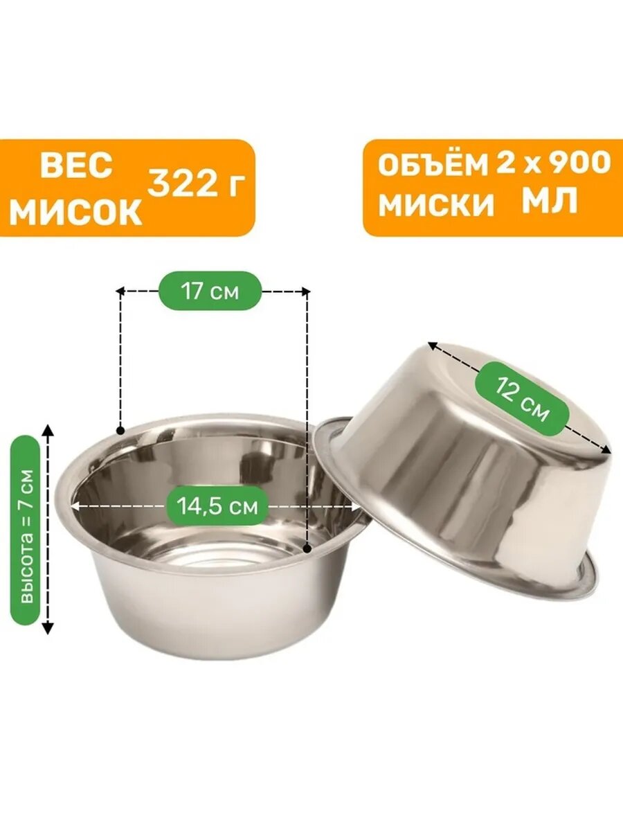 Удобный набор мисок для домашних питомцев