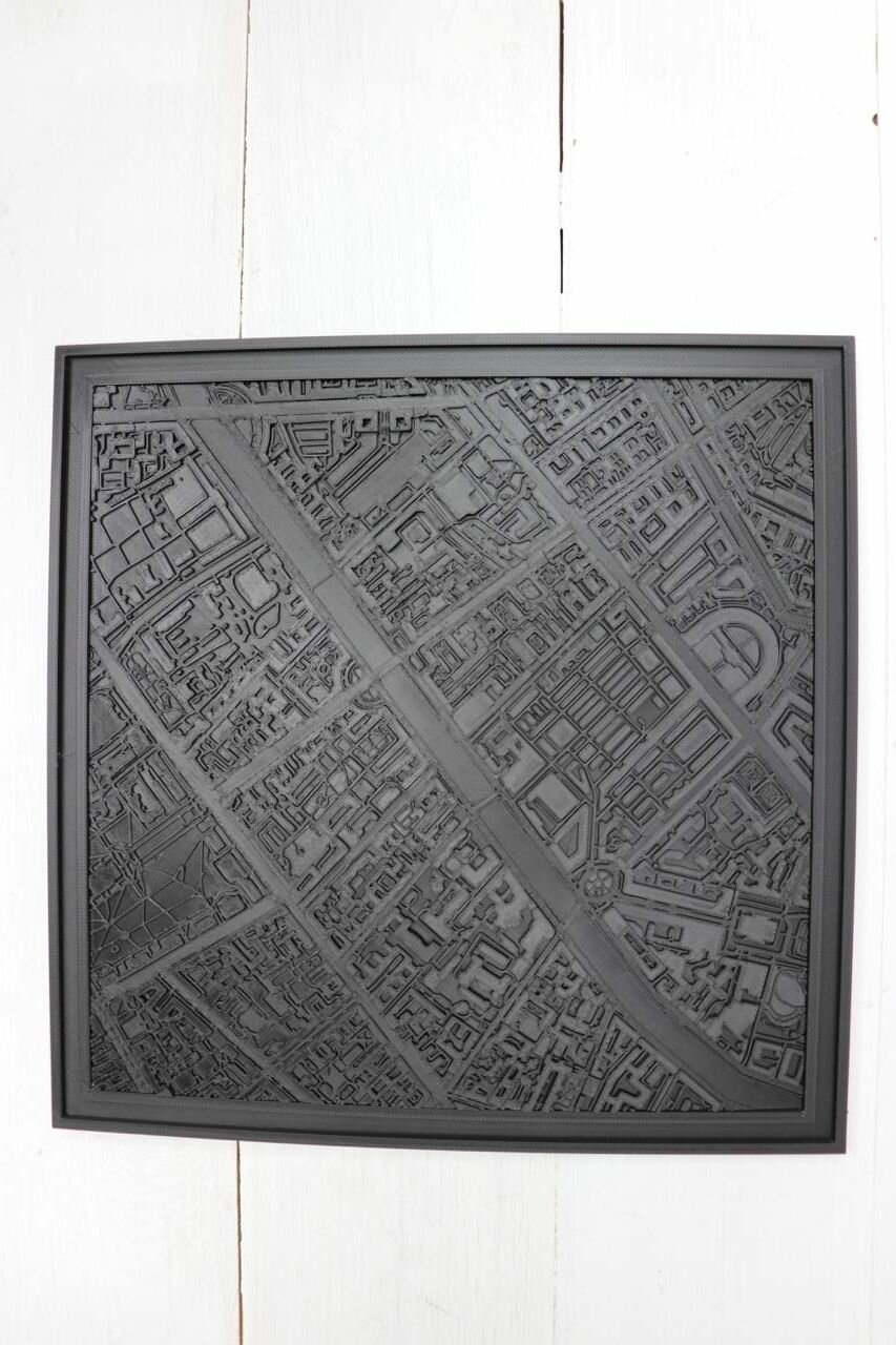 Картина город 3D Санкт-Петербург спасский остров 24х24см настенная, черный