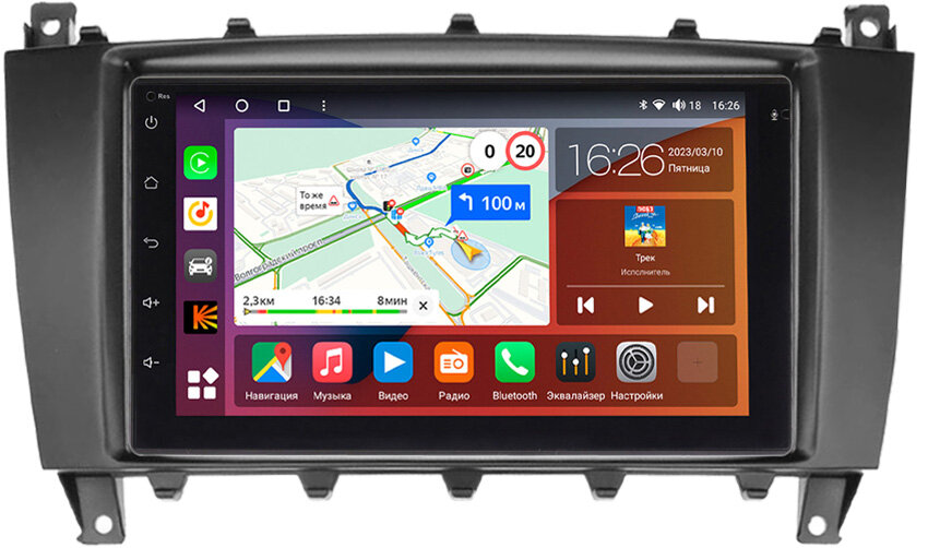 Штатная магнитола Mercedes C-klasse (W203), CLC-klasse, G-klasse (W463) 2005-2010 Canbox H-Line 4479-RP-MRCC-354 Android 10 (4G-SIM, 8/128, DSP, QLed)